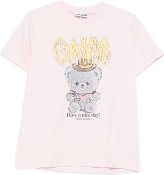 Ganni Femme, Tops, Rose, Taille: 42 FR Teddy Cotton Jersey T-Shirt