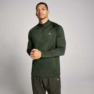 MyProtein Haut zipp&eacute; 1/4 MP Training homme - Vert for&ecirc;t - XS