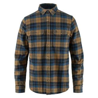 Fjällräven Homme Singi Heavy Flannel Shirt, Dark Navy/Buckwheat Brown, L