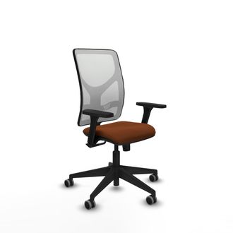 Piqueras y Crespo Atmungsaktiver B&uuml;rostuhl mit 3D-Armlehnen, h&ouml;henverstellbare Lendenwirbelst&uuml;tze, ausgestattet mit 3 Positionen und Schneideschaum, Wei&szlig;/Braun