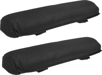 Hemoton 2 Stück Armlehnenpolster für Klappstuhl Ergonomische Armauflagen für Faltstuhl Liegestuhl und Gartenstuhl Schwarz mit Riemen zur Befestigung