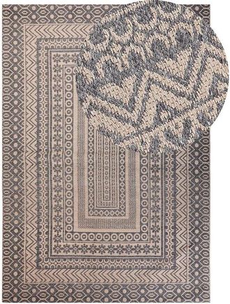 Beliani Beliani - Tapis Beige et Gris en Jute 160 x 230 cm Tissu Jacquard à Motif Géométrique Baglar