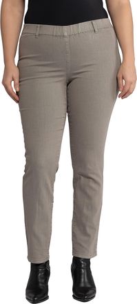 Ulla Popken Gro&szlig;e Gr&ouml;&szlig;en Damen Skinny Jeans Jeggings Overdyed mit G&uuml;rtelschlaufen Grau (Taupe 14), 50