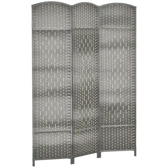 HOMCOM Paravent intérieur en Bois, 3 Panneaux, 135 x 180 cm, séparateur de pièce Pliable, pour Salon, Chambre à Coucher, Maison, Gris