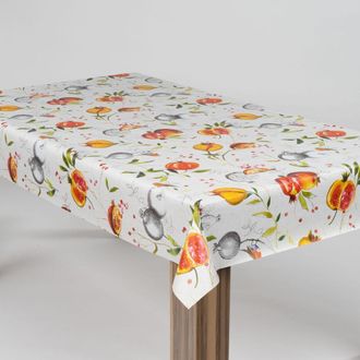 Laro Wachstuch-Tischdecke Abwaschbar Garten-Tischdecke Wachstischdecke PVC Plastik-Tischdecken Eckig Meterware Wasserabweisend Abwischbar, Muster:Granatapf