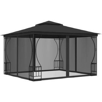 vidaXL Vidaxl - Tonnelle avec moustiquaire 300x300x265 cm Anthracite