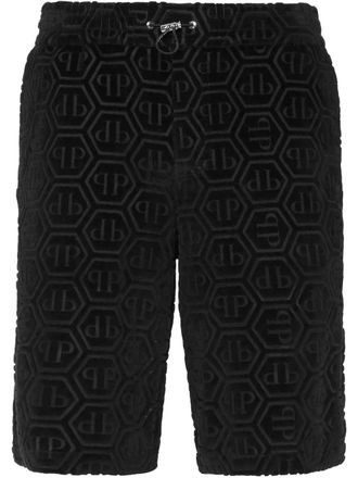 Philipp Plein short à logo hexagonal - Noir