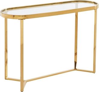 Pascal Morabito Pascal Morabito - Console en verre trempé et acier inoxydable chromé - Transparent et doré - joliny de