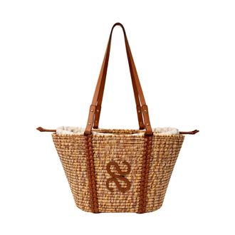 Sista Paris Femme, Sacs, Beige, Taille: ONE Size Baby Capri Sac Panier en Paille
