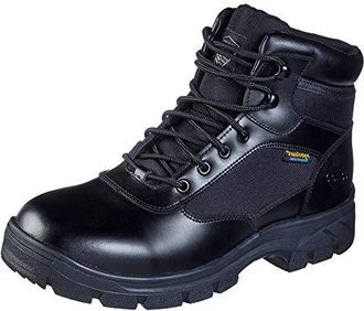 Skechers Homme Wascana Benen Botte Industrielle, Black Leather W/Textile, 45.5 EU