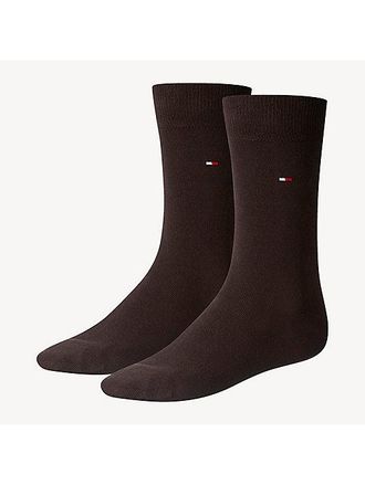 Tommy Hilfiger Lot de 2 paires de chaussettes classiques à drapeau brodé