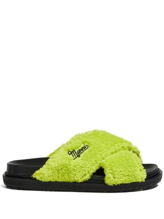 Marni sandales &agrave; logo brod&eacute; - Vert