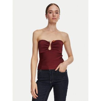 Guess Top W6YR37 Z1042 Dunkelrot Slim Fit