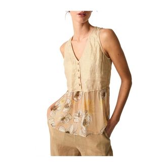 Alessia Santi Femme, Tops, Beige, Taille: 40 FR D&eacute;bardeur