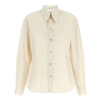 Christophe Lemaire Femme, Blouses et Chemises, Beige, Taille: 36 FR Chemise &agrave; col pointu