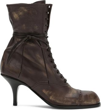 Miu Miu bottines en cuir 75 mm - Marron