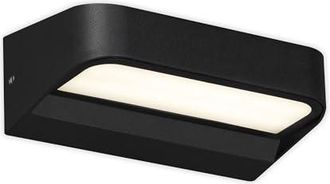 Briloner Leuchten - LED Au&szlig;enleuchte, Au&szlig;enlampe, Au&szlig;enwandlampe, IP44, 8 Watt, 900Lumen, 4.000 Kelvin, Schwarz, 142x83x52mm (LxBxH), 3036-015