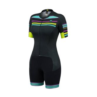 Generic Kurz&auml;rmeliger Damen-Skinsuit f&uuml;r Triathlon, Fahrrad, Rennsport, Laufanzug, Badeanzug, Jumpsuits, 10, XL