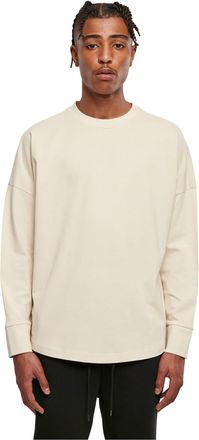 Build Your Brand Herren Langarm T-Shirt Oversized Cut On Sleeve Longsleeve, Farbe Sand, Größe 3XL