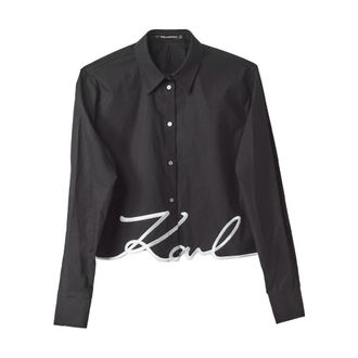 Karl Lagerfeld Signatur Hemd - - Blouses & Shirts - Damen - Schwarzk - XS