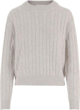 arch4 Kaschmir-Mischung Pullover mit Zopfmuster und Pailletten - - Knitwear - Damen - Beige - M