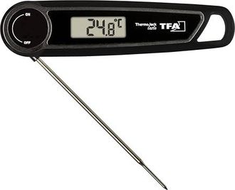TFA Dostmann Digitales Fleischthermometer Thermo Jack Taste, 30.2035, +/- 0,5&deg; genaues Messen, Grillthermometer, f&uuml;r BBQ, Kochen, schnell, abwaschbar (IP65), d&uuml;nne