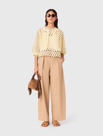 Maje H&auml;kelcardigan Mit Strass - Gelb - Maje