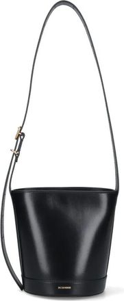 Jil Sander Beuteltaschen - Black Calf Leather Bucket Bag - Gr. unisize - in Schwarz - f&uuml;r Damen