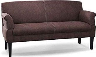 Cavadore 3-Sitzer Küchensofa Malm, Sitzbank für Küche oder Esszimmer in Lederoptik, Inkl. Armteilverstellung, Federkern und moderner Kontrastnaht, 182 x 97 x 7