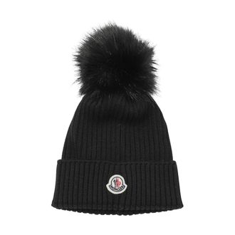 Moncler Bonnet en laine avec logo - unisex - Accessoires - Noir - Taille: S