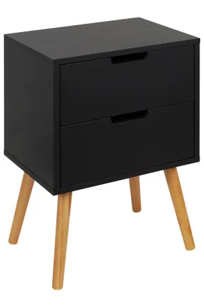 Xora Nachtschrank, Anthrazit, Natur, Holz, Holzwerkstoff, Kiefer, massiv, 2 Schublade(n) Schubladen, 40x60x30 cm, Schlafzimmer, Nachttische