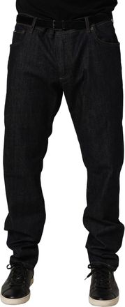Dolce & Gabbana Dark Gray Cotton Slim Fit Men Denim Jeans Elastane Clothing