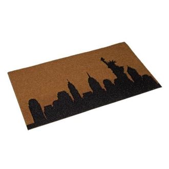 VERSA Paillasson New York, Style Moderne, 2x70x40 cm, Polyester, Marron Clair et Noir
