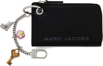 Marc Jacobs Womens The Coin Purse Charm Wallet, Schwarz