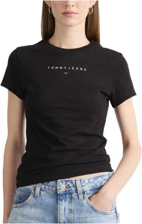 Tommy Jeans Femme, Tops, Noir, Taille: 38 FR TJW Slim Bling Linear Te