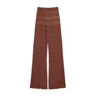 Twinset Braune Schlaghose Elastischer Bund - - Trousers - Damen - Braun - XS