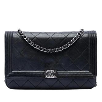 Chanel Pre-owned Portefeuille Boy on Chain - Femme - Pre-owned - Noir - Taille: ONE Size