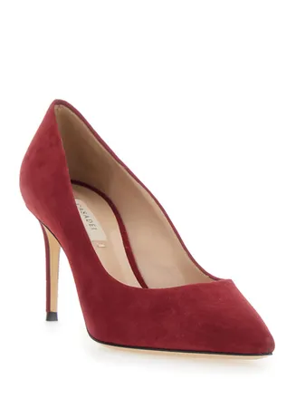 Casadei Womens Pumps Red Suede 80 Mm Heel