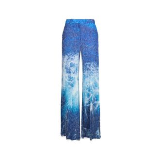 Roberto Cavalli Messina Print Wide-Leg Hose - - Trousers - Damen - Blau - M