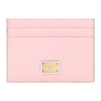 Dolce & Gabbana Femme, Accessoires, Rose, Taille: ONE Size Porte-cartes en cuir de veau