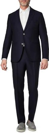 HUGO BOSS Herren Anzug blau meliert Slim Fit