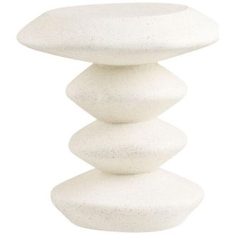 M&S Collection Table dappoint ronde en fibre dargile &oslash;36cm - Blanc - Blackburn