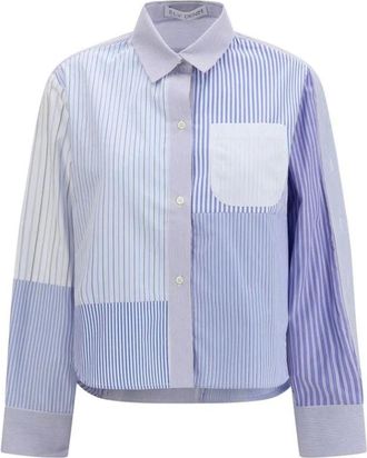 E.L.V. Denim E.l.v. Denim, Femme, Blouses et Chemises, Bleu, Taille: 38 FR Chemise &agrave; motif en coton