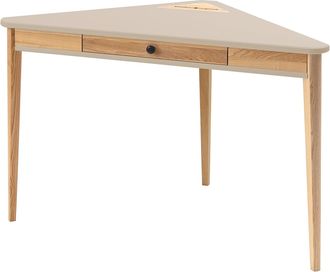 Norrwood home24 Eckschreibtisch Niina 114 x 75 x 61cm Beige/Sandgrau