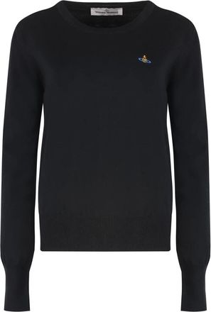 Vivienne Westwood Femme, Pulls, Noir, Taille: 42 FR Bea Pull ras du cou en m&eacute;lange de coton