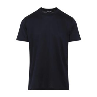 Giorgio Armani Seiden-T-Shirt - - Tops - Herren - Blau - L
