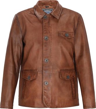 Dreimaster Dreimaster Lederjacke M&auml;nner Cognac