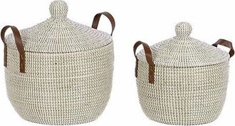 DKD Home Decor Körbchen-Set, natürlich, Hellbraun, Polyurethan, 42 x 42 x 45 cm