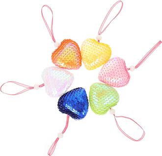 BESPORTBLE 6 St&uuml;ck Valentinstags Herzanh&auml;nger 5cm Filigrane Pailletten H&auml;ngedekoration Farbige Wandornamente f&uuml;r Zuhause