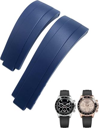 Generic 20 mm 21 mm Gummi-Armband mit kurzer Schnalle, passend für Role OYSTERFLEX Yacht Master, kleines Handgelenk, Silikonarmband